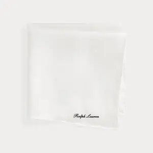 Ralph Lauren Silk Pocket Square White