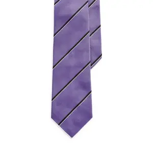 Ralph Lauren Striped Silk Repp Neck Tie Lavender/black
