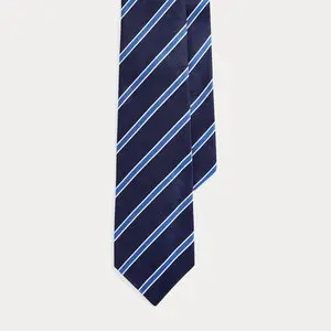 Ralph Lauren Striped Silk Repp Neck Tie Navy/blue