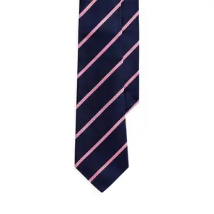 Ralph Lauren Striped Silk Repp Neck Tie Navy/pink