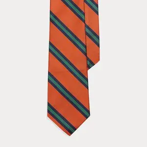 Ralph Lauren Striped Silk Repp Neck Tie Orange Multi