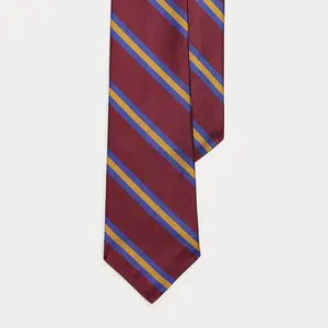Ralph Lauren Striped Silk Repp Neck Tie Wine Multi