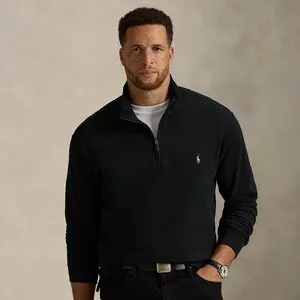 Ralph Lauren Ralph Lauren Estate-Rib Quarter-Zip Pullover Polo Black