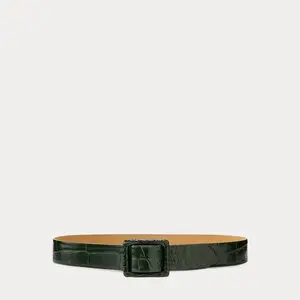 Ralph Lauren Trench Buckle Alligator Belt - Regent Green