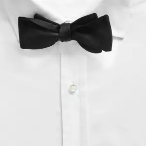 Ralph Lauren Purple Label Silk Satin Bow Tie - Black