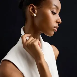 Ralph Lauren 10 Mm Faux- Stud Earrings - Pearl