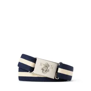 Ralph Lauren Anchor-buckle Striped Belt