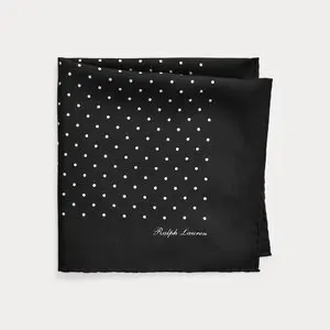 Ralph Lauren Polka-dot Silk Foulard Pocket Square - Black