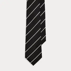 Ralph Lauren Striped Silk Faille Neck Tie - Black