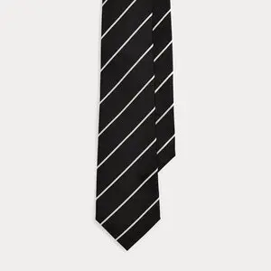 Ralph Lauren Striped Silk Faille Neck Tie Black