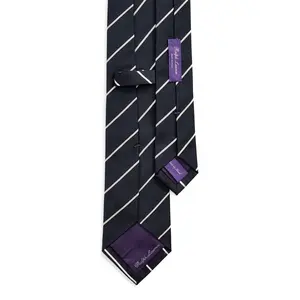 Ralph Lauren Striped Silk Faille Neck Tie - Navy