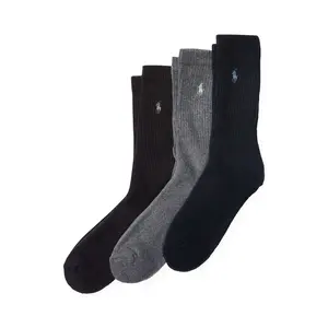 Ralph Lauren Crew Socks 3 Pack - Black/heather/navy