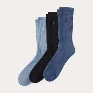 Ralph Lauren Crew Socks 3 Pack - Denim Assorted