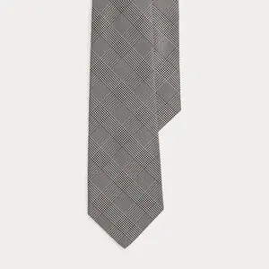Ralph Lauren Glen Plaid Silk Neck Tie Black/cream
