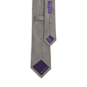 Ralph Lauren Glen Plaid Silk Neck Tie - Black/cream