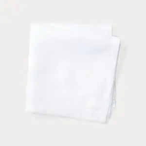 Ralph Lauren Linen Pocket Square - White