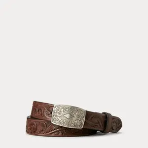 Ralph Lauren Hand-tooled Leather Belt - Brown
