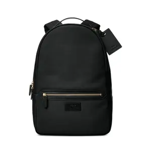 Ralph Lauren Leather-Trim Canvas Backpack Black/black