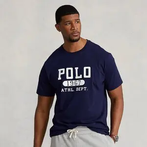 Ralph Lauren Logo Jersey T-shirt Cruise Navy/white