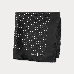 Ralph Lauren Polka-dot Silk Pocket Square - Black