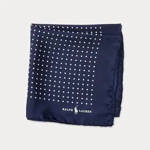 Ralph Lauren Polka-dot Silk Pocket Square - Navy