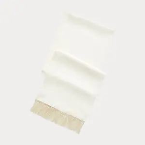 Ralph Lauren Fringe Silk Twill Scarf - Cream