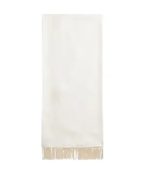 Ralph Lauren Fringe Silk Twill Scarf Off-white
