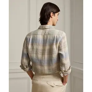 Ralph Lauren Plaid Linen Shirt - Infinity Blue