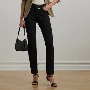 Ralph Lauren Mid-Rise Straight Leg Jean Black