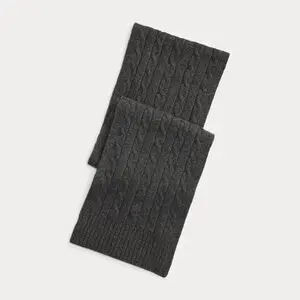 Ralph Lauren Cable-knit Cashmere Scarf - Barclay Grey Heather