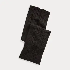 Ralph Lauren Cable-knit Cashmere Scarf - Charcoal