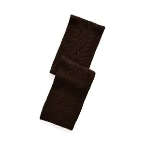 Ralph Lauren Cable-knit Cashmere Scarf English Brown