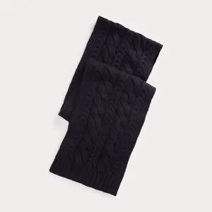Ralph Lauren Cable-knit Cashmere Scarf - Polo Black