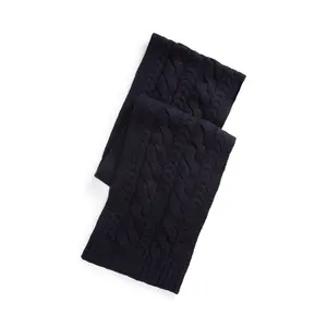 Ralph Lauren Cable-knit Cashmere Scarf - Polo Black
