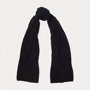 Ralph Lauren Cable Cashmere Scarf - Black