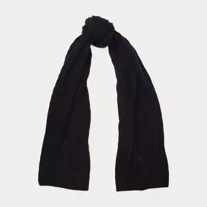 Ralph Lauren Cable Cashmere Scarf - Black