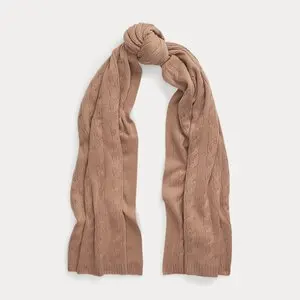 Ralph Lauren Cable Cashmere Scarf - Camel