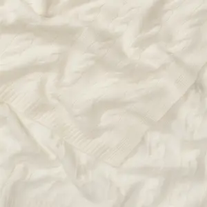 Ralph Lauren Cable Cashmere Scarf - Cream