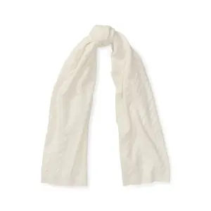 Ralph Lauren Cable Cashmere Scarf - Cream
