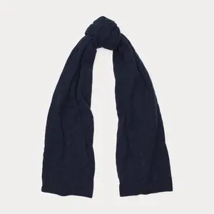 Ralph Lauren Cable Cashmere Scarf - Navy