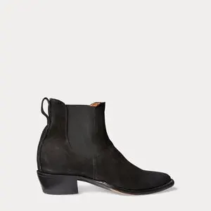 Ralph Lauren Plainview Suede Chelsea Boot - Black