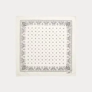 Ralph Lauren Paisley Cotton Bandanna Cream