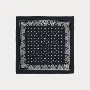 Ralph Lauren Paisley Cotton Bandanna Polo Black