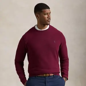 Ralph Lauren Mesh-knit Cotton Crewneck Sweater - Damson Red