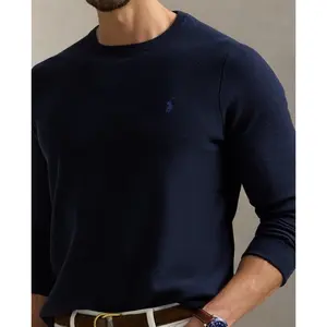Ralph Lauren Mesh-knit Cotton Crewneck Sweater - Navy Heather