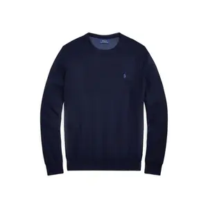 Ralph Lauren Mesh-knit Cotton Crewneck Sweater - Navy Heather