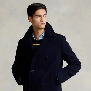 Ralph Lauren Polo Wool-blend Melton Peacoat - Navy