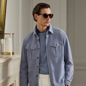 Ralph Lauren Suede Overshirt - Soft Blue