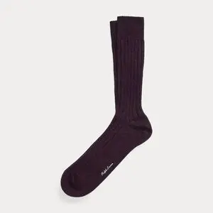 Ralph Lauren Ralph Lauren Ribbed Cashmere-Blend Dress Socks Bordeaux