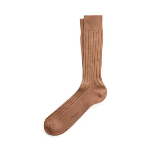 Ralph Lauren Ribbed Cashmere-blend Dress Socks - Camel